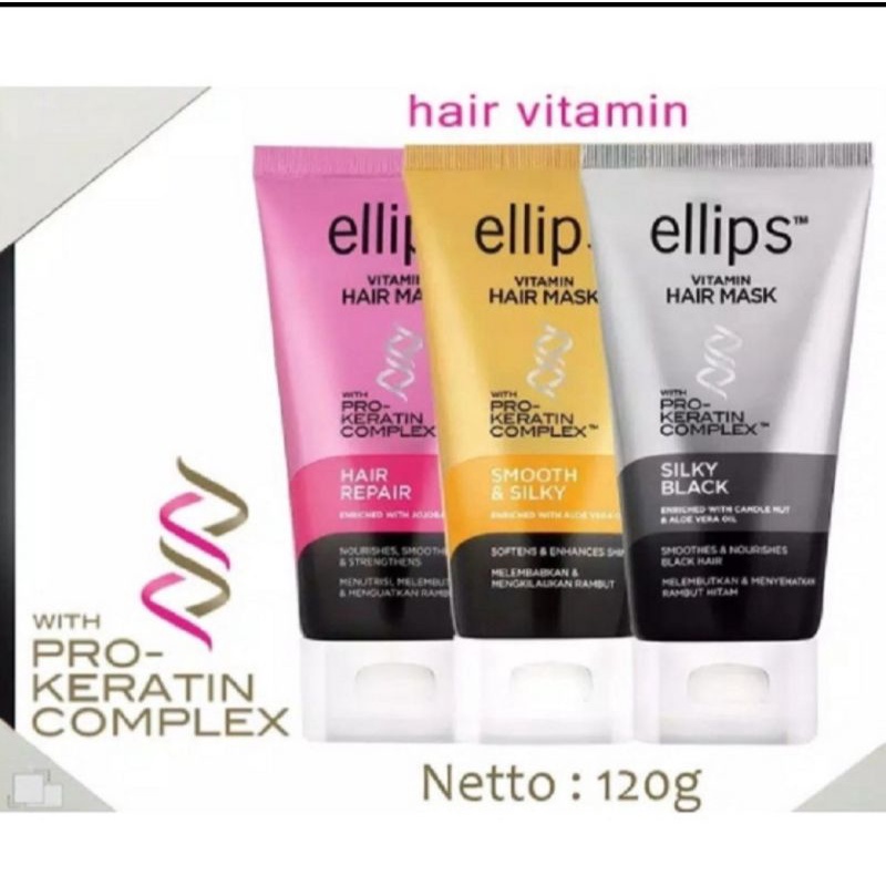 Jual ELLIPS Vitamin Hair Mask 120 gr.| Kemasan Tube | Shopee Indonesia
