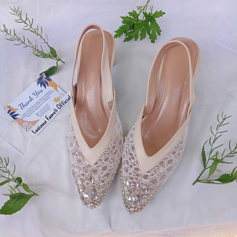 Jual YEA_JI I Sendal pesta sepatu payet heels ootd wisuda heels ...