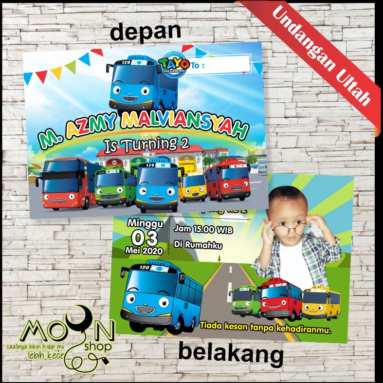 Jual Undangan Ulang Tahun Custom Tema Tayo FREE PLASTIK | Shopee Indonesia