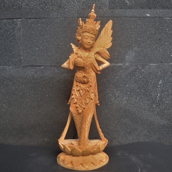Jual Patung Kayu Dewi Sri Buatan Tangan Bali Ukuran 25 cm x 10 cm x 8 ...