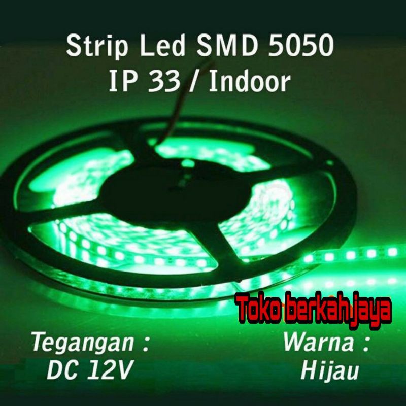 Jual LED Strip 5050 Hijau DC 12 Volt IP33 INDOOR ONLY | Shopee Indonesia