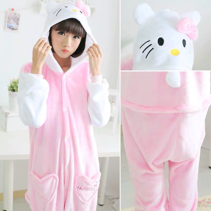 Jual BAJU ONESIE KUCING HELLO KITTY CAT KOSTUM COSPLAY PIYAMA | Shopee ...
