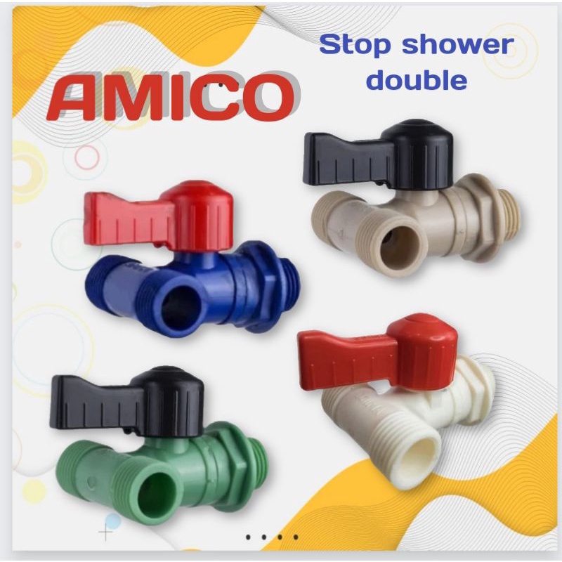 Jual Stop Kran Shower Double Pvc 1/2 Inch Amico Kran Shower Cabang ...