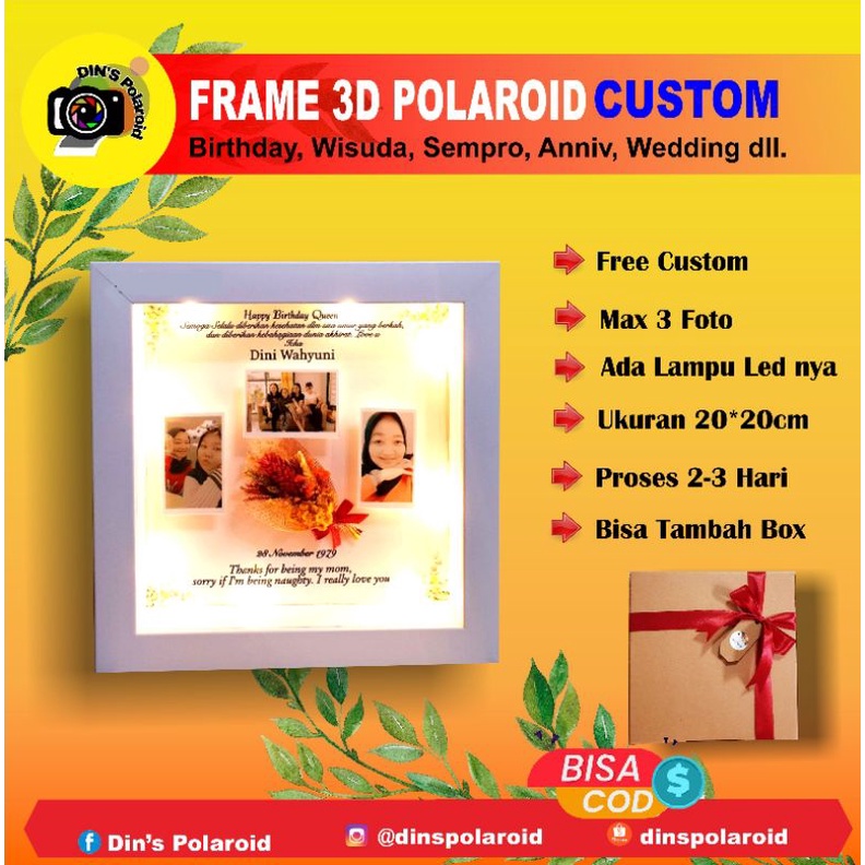 Jual Frame 3D Custom Kado Wisuda Ulangtahun Anniversary dll | Shopee ...