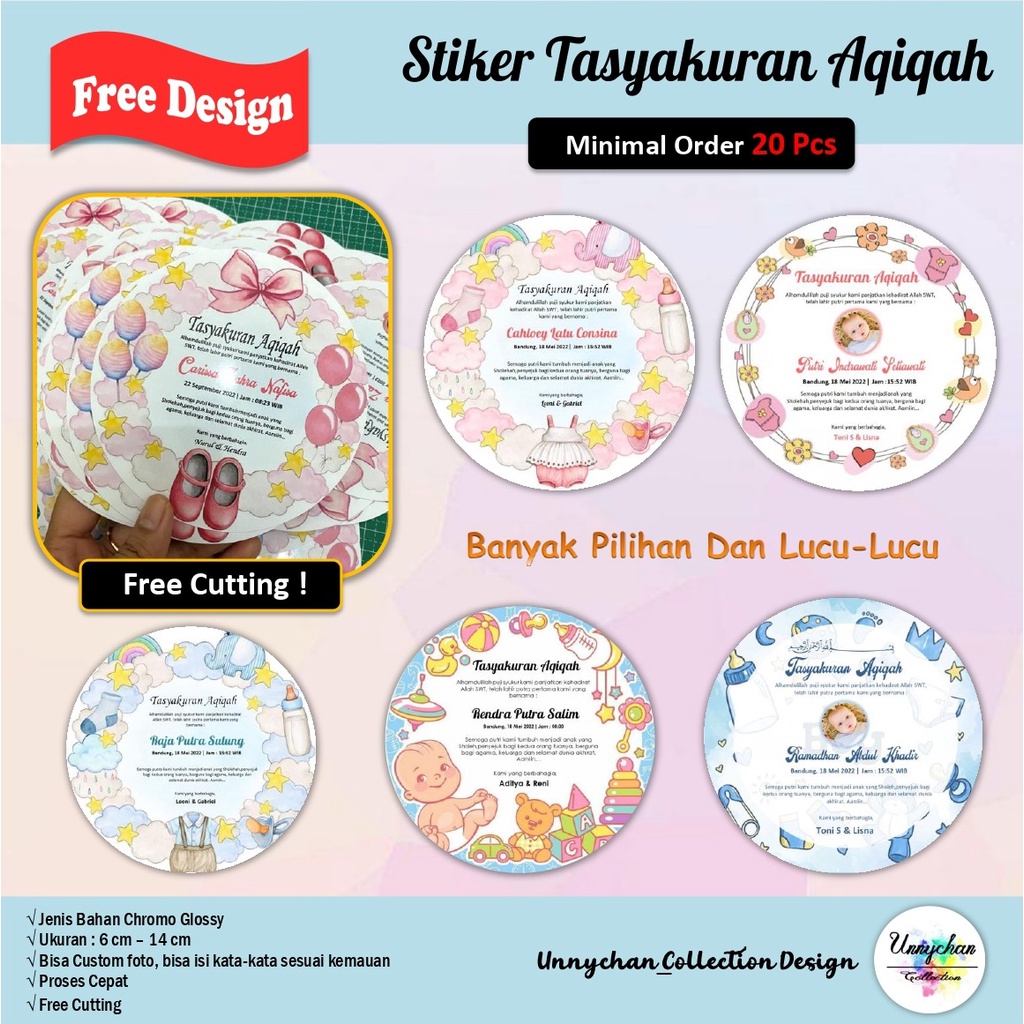 Jual STIKER LABEL AQIQAH / STICKER AQIQAH KELAHIRAN ANAK BENTUK BULAT ...