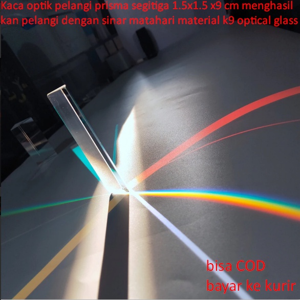 Jual Kaca optik pelangi prisma segitiga 1.5x1.5 x9 cm menghasilkan ...