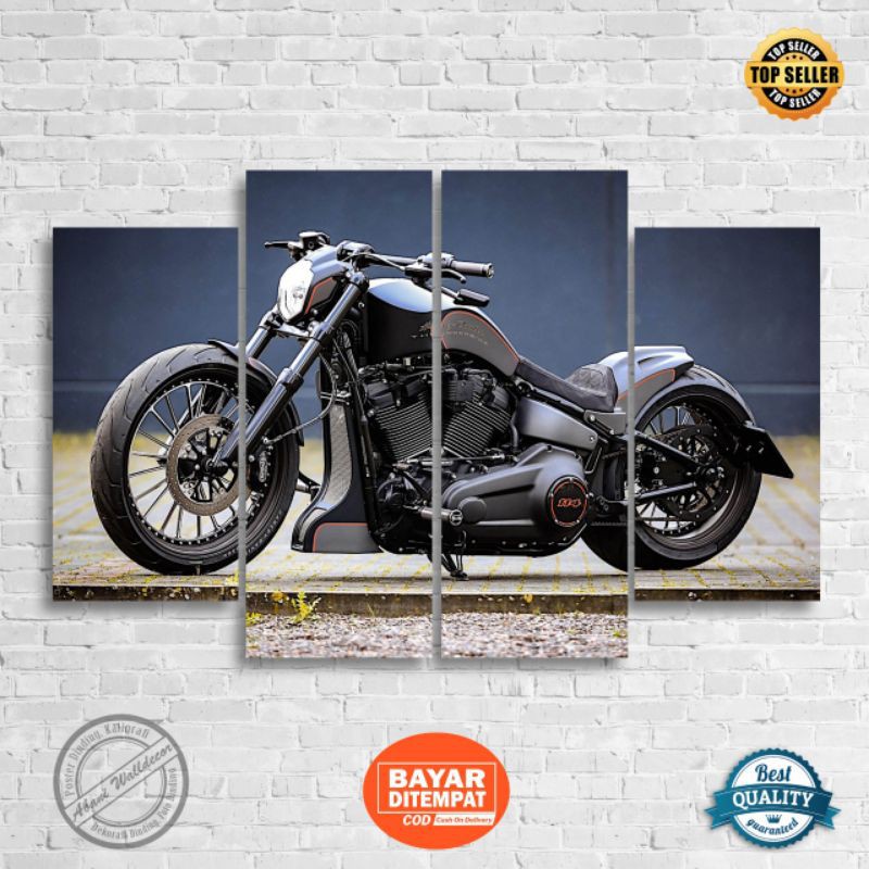 Jual Abani Wall Decor Hiasan Dinding Gambar Motor Harley Poster Kayu ...