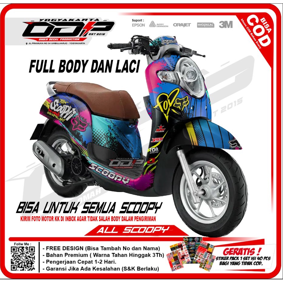 Jual decal scoopy full body dekal stiker striping honda scopy esp 2017 ...