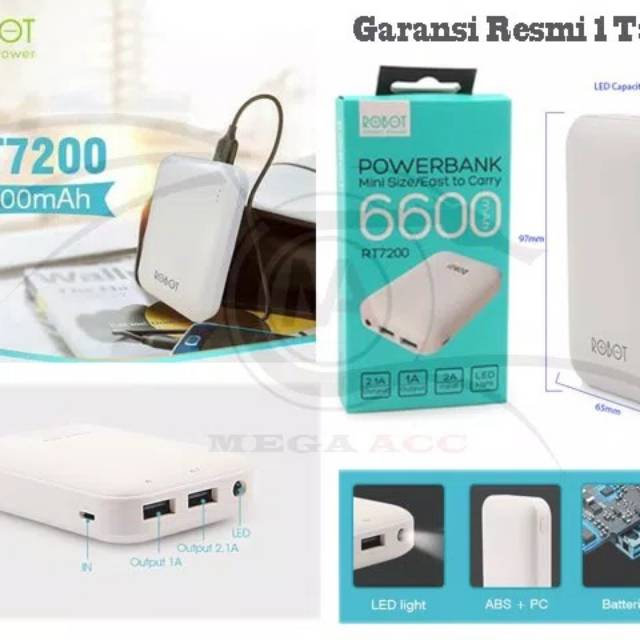 Jual Power Bank Robot 6600 MAh Vivan Dual Output | Shopee Indonesia