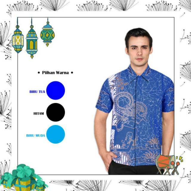 Jual Baju Batik, Kemeja Batik, Batik Wayang Biru // Assikah | Shopee ...