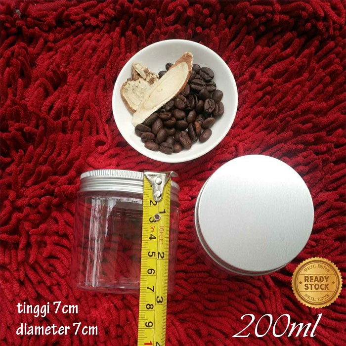 Jual Botol Jar Toples Tutup Aluminium 200ml Toples Snack Bumbu Botol ...