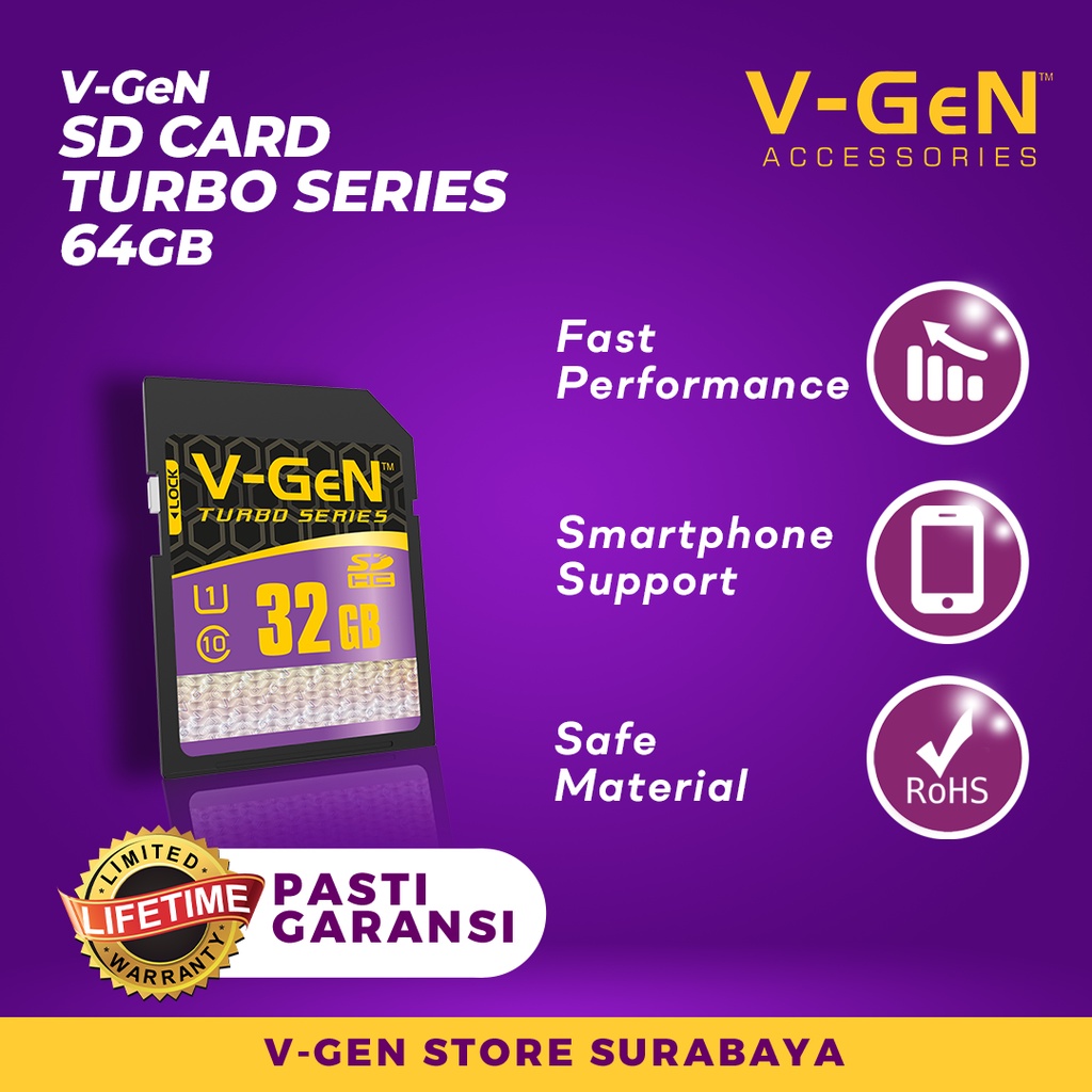 Jual SD CARD VGEN 64GB CLAS 10 / TURBO | Shopee Indonesia