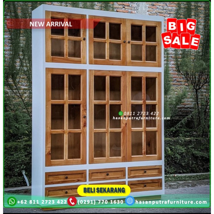 Jual Lemari hias/Almari barang kayu jati custom uk 180 x 50 x 280 cm ...