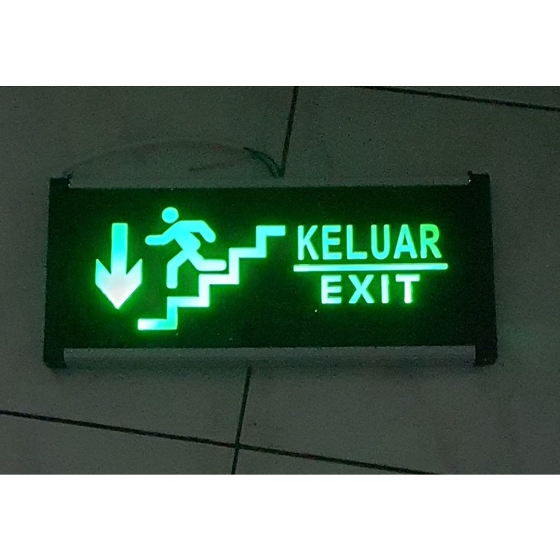 Jual lampu exit tangga darurat emergency panah bawah 1 sisi | Shopee ...