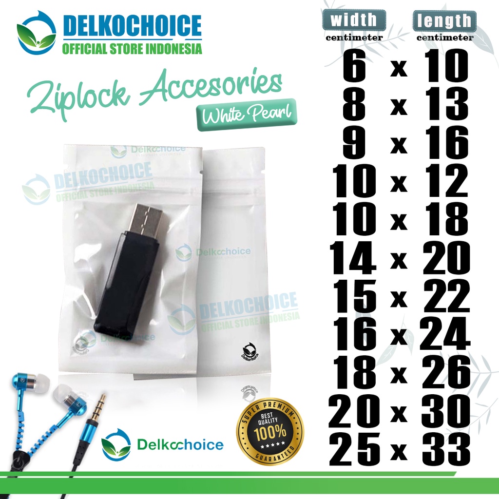 Jual PLASTIK KLIP PUTIH ZIPLOCK BAG KEMASAN AKSESORIS DELKOCHOICE ...
