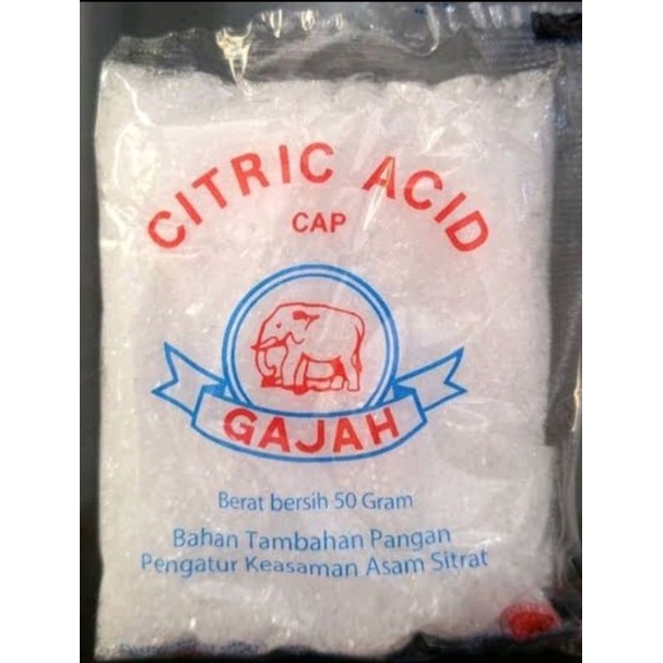 Jual CITRUN ACID GAJAH 50g | Shopee Indonesia