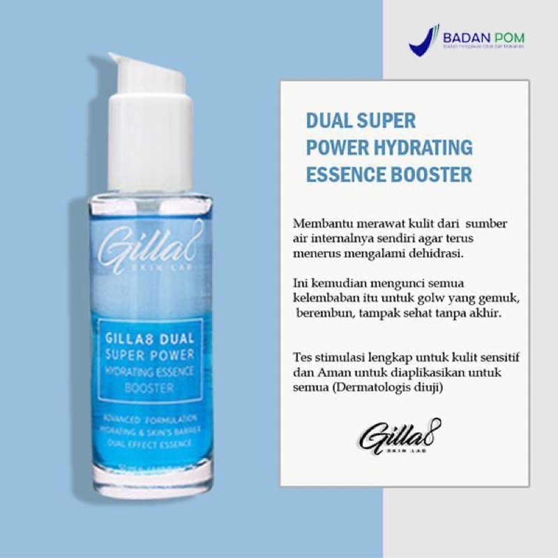 Jual GILLA8 DUAL SUPER POWER HYDRATING ESSENCE BOOSTER 50ml | Shopee ...