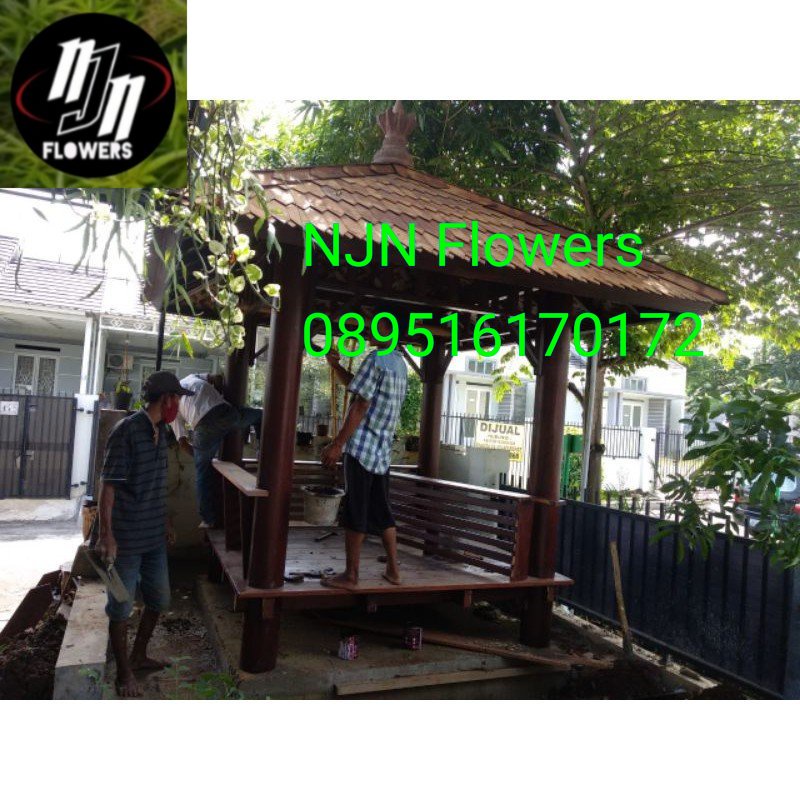 Jual GAZEBO/GAZEBO KAYU KELAPA/SAUNG GAZEBO/SAUNG KAYU permeter ...