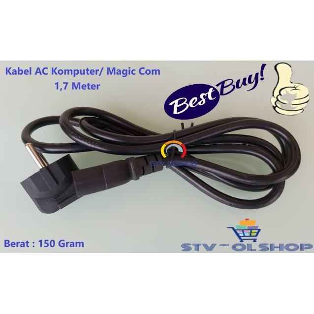 Jual Kabel Power Komputer 1,7 Meter / Kabel Magic Com Hitam | Shopee ...