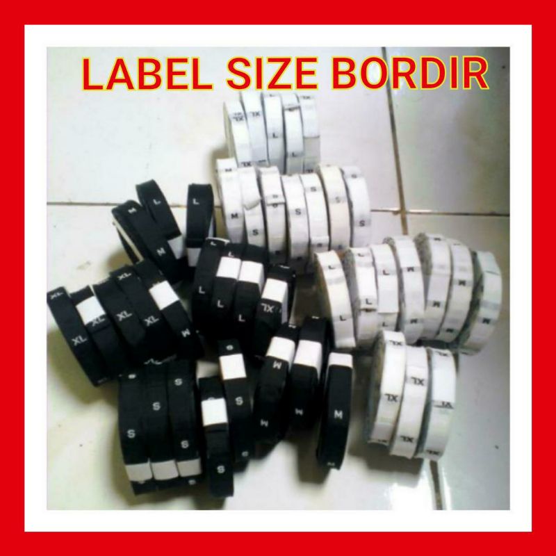 Jual Label Size ukuran baju Lebel bordir angka 1-12 S M L XL XXL XXXL ...