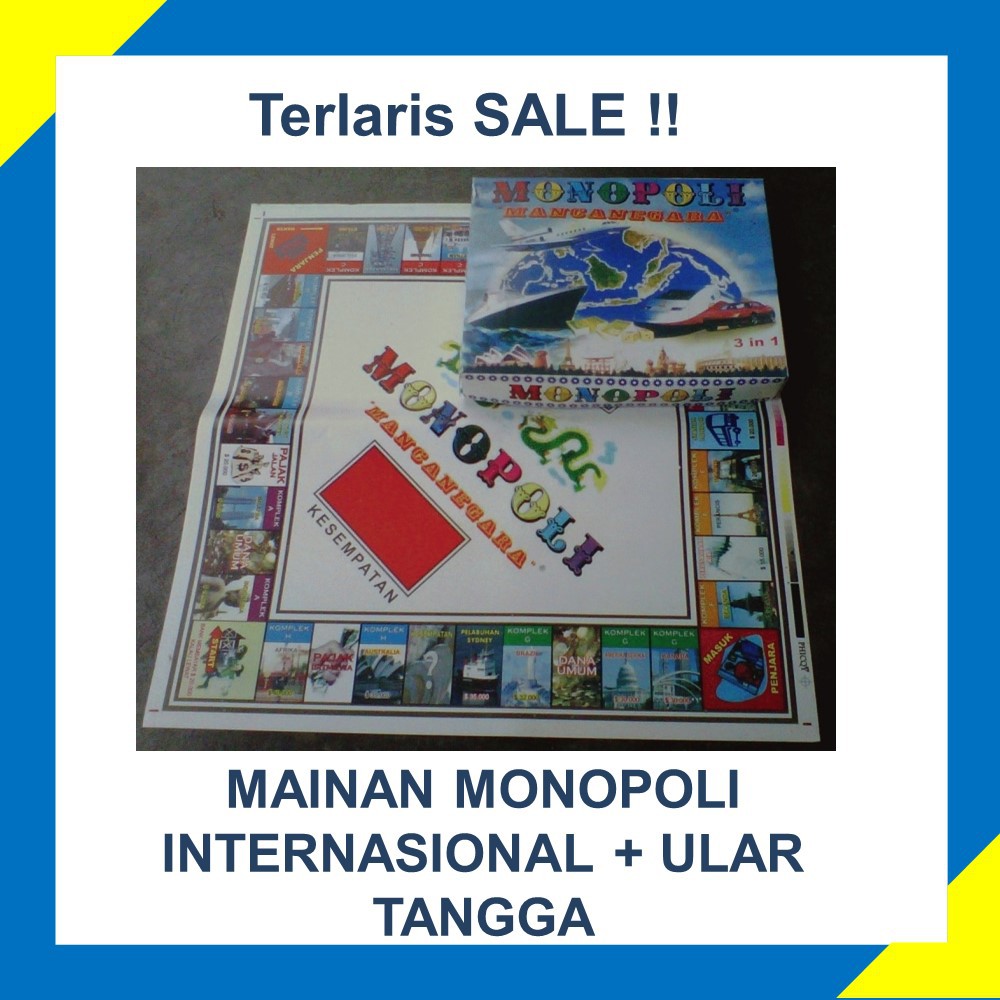 Jual Monopoly Internasional 5 In 1: Monopoli, Catur, Ludo, Halma, Ular ...