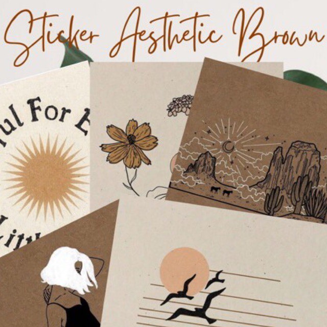 Jual STICKER AESTHETIC BROWN | Shopee Indonesia