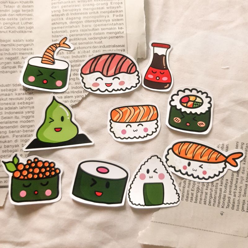 Jual Stiker pack - Sticker aesthetic - Sushi Sticker - Stickers ...