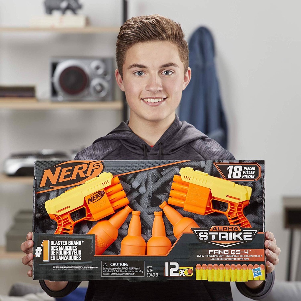 Jual NERF Alpha Strike Fang QS-4 Two Blaster Set Dual Target | Shopee Indonesia