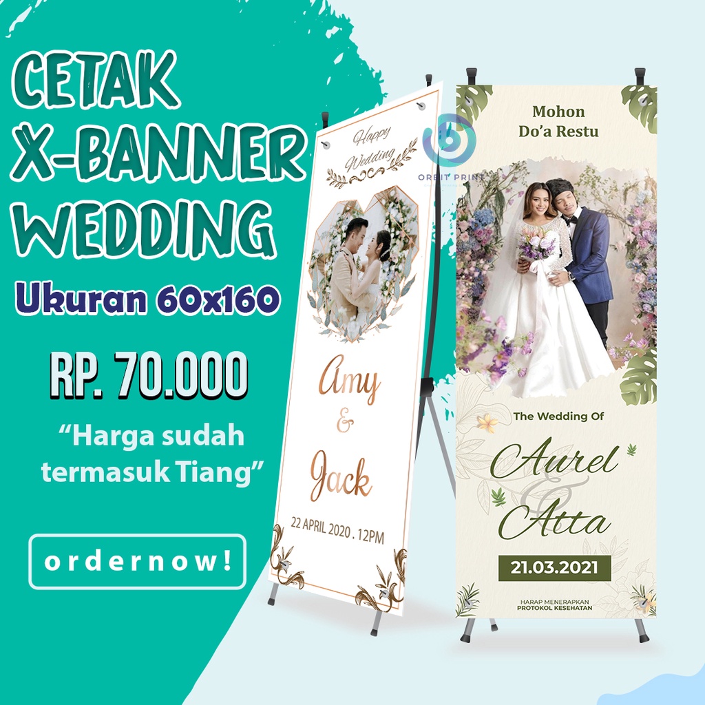 Jual X BANNER + TIANG ACARA WEDDING / ENGAGEMENT | Shopee Indonesia