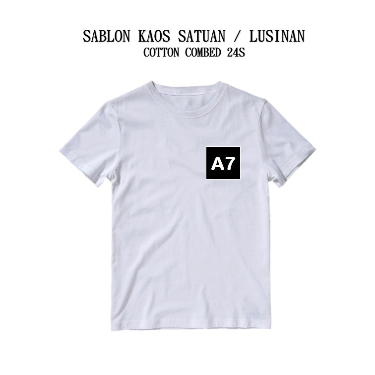 Jual KAOS CUSTOM / SABLON DTF / LOGO A7 | Shopee Indonesia