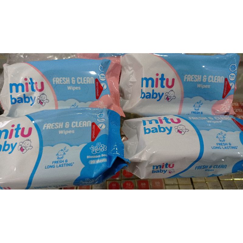 Jual Tisu basah mitu / mitu baby wipes fresh & clean 25 sheets || tissu ...
