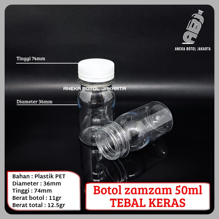 Jual Botol zamzam 50ml / Botol jelly 50ml / Botol plastik 50ml | Shopee ...