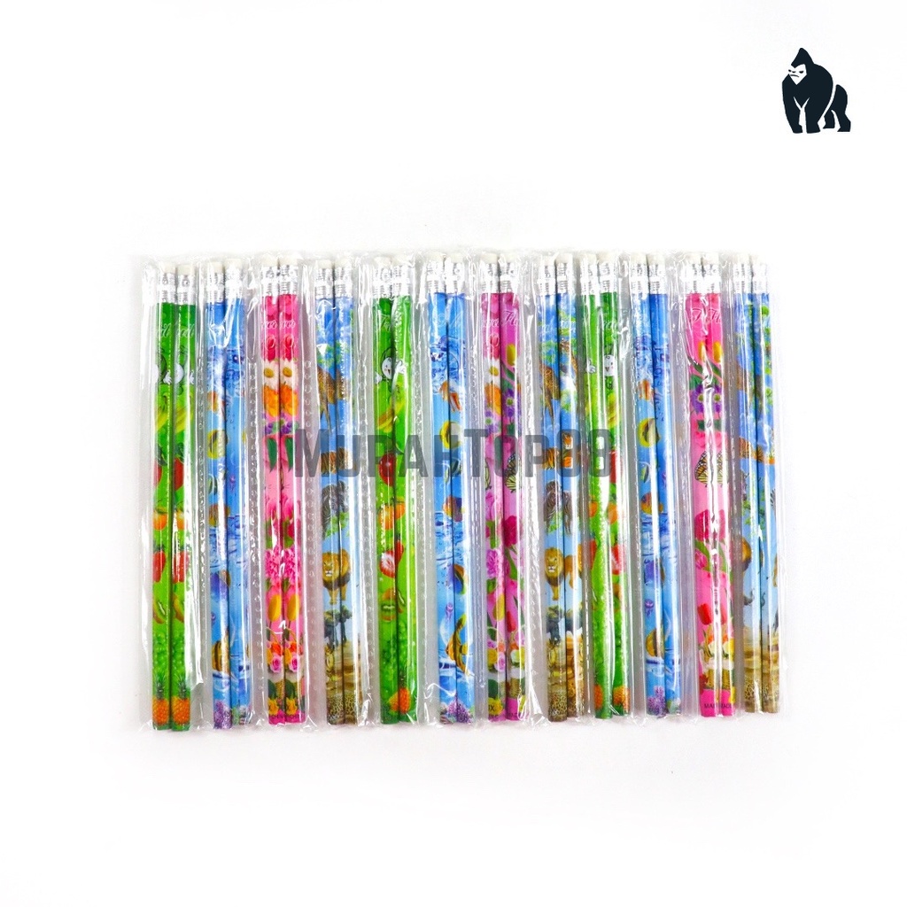 Jual [ISI 24 PCS] Pencil 2B Bergambar Karakter Stip / Pensil Fancy ...