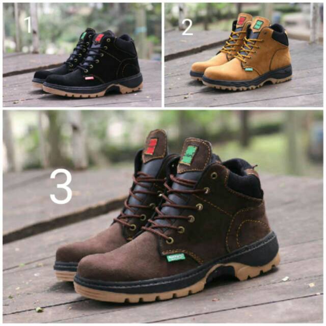 Jual FROMO! SEPATU BOOTS KICKERS ATAMBUA UJUNG BESI (SAFETY) | Shopee ...