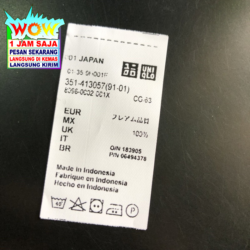 Jual UNIQLO WASHING TAG PREMIUM CO 1X DI KIRIM 600PCS | Shopee Indonesia