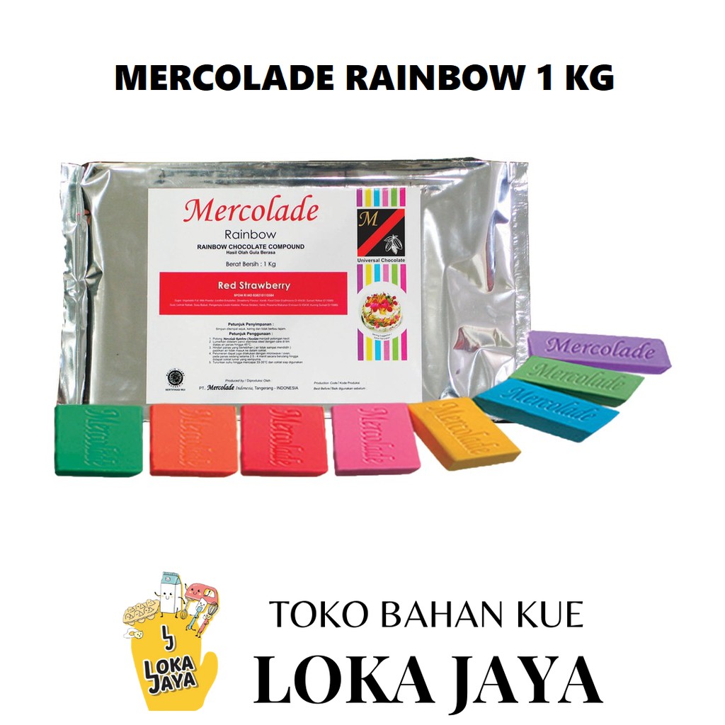 Jual MERCOLADE RAINBOW CHOCOLATE COMPOUND 1 KG | Shopee Indonesia