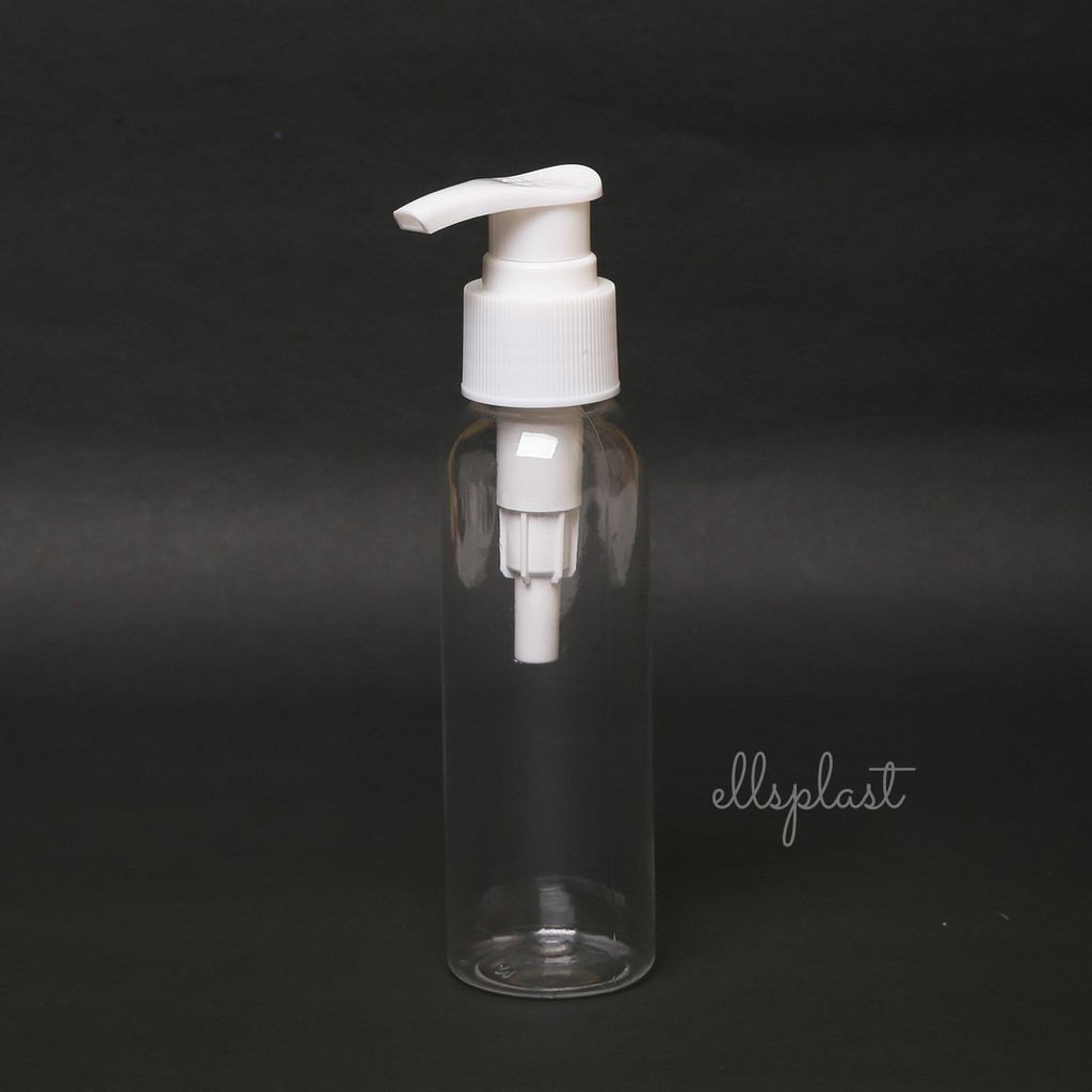 Jual BOTOL PUMP 100 ML / BOTOL PET 100 ML NATURAL TUTUP PUMP PUTIH | Shopee Indonesia