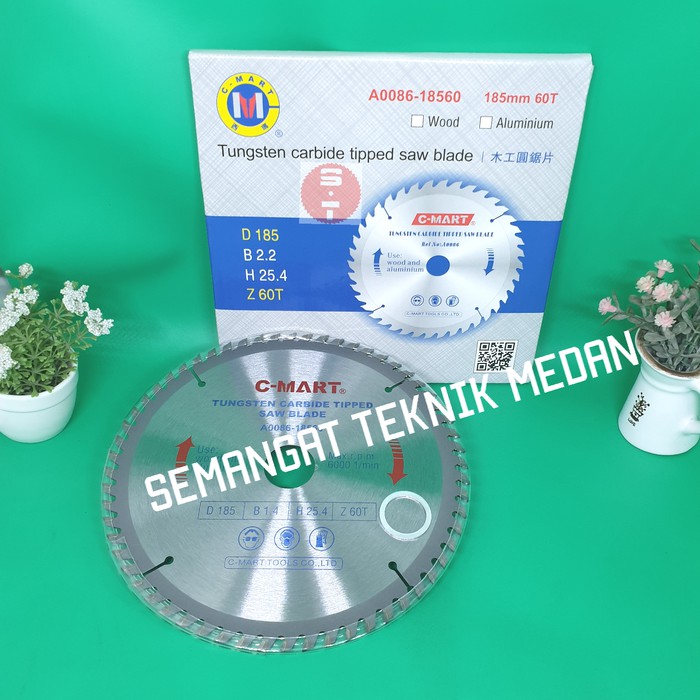 Jual PISAU GERGAJI CIRCULAR SAW BLADE 7" x 60 T GIGI ALUMINIUM CMART C ...
