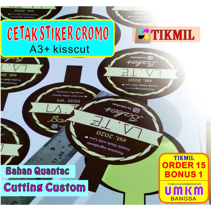 Jual Cetak Stiker Cromo / Bontac A3+ (Print & Cut) / Label Kemasan ...