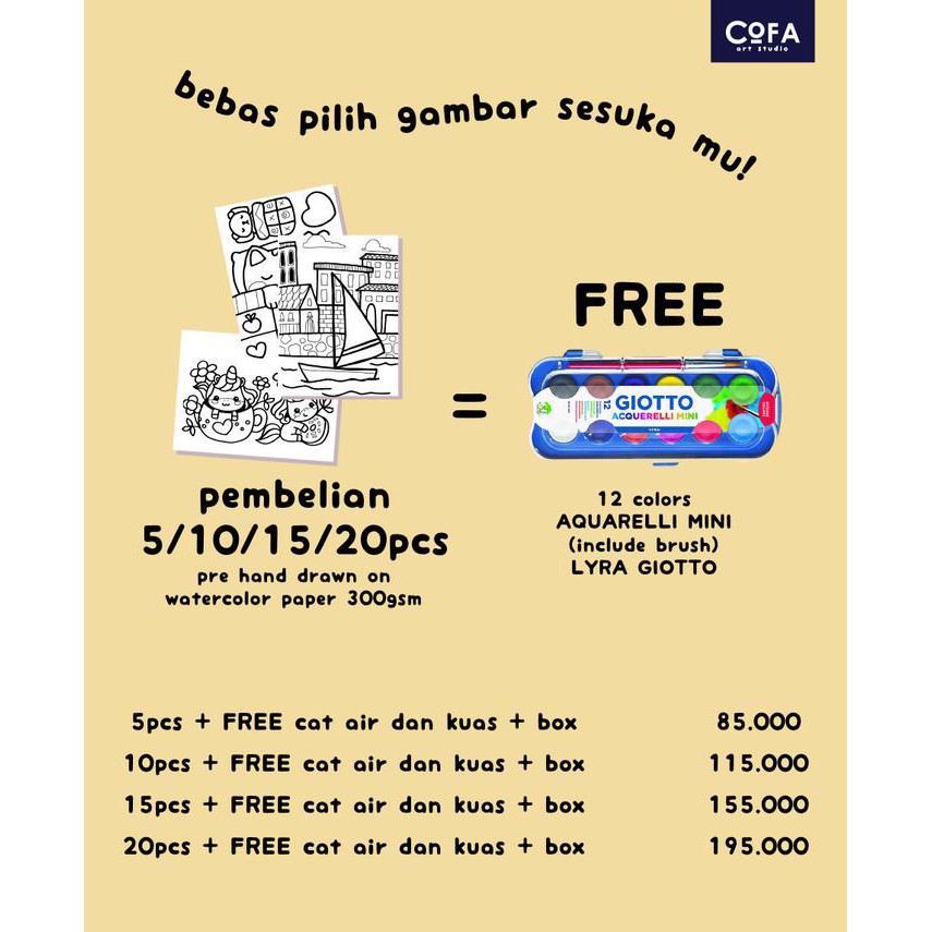 Jual Art / Watercolor Painting By Cofa Art Studio - Advance - 10 ...