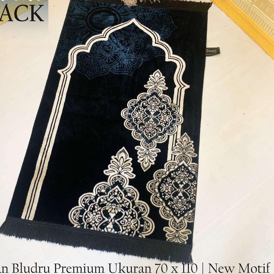 Jual SAJADAH SAUDI FLORA DASAR HITAM ORIGINAL TURKI UKURAN JUMBO ...