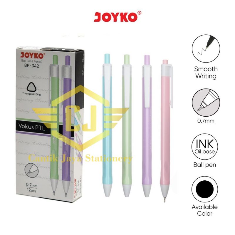 Jual 1 LSN / 12 PCS Ball Pen Pulpen Pena Joyko BP-342 Vokus Pastel 0.7 mm | Shopee Indonesia