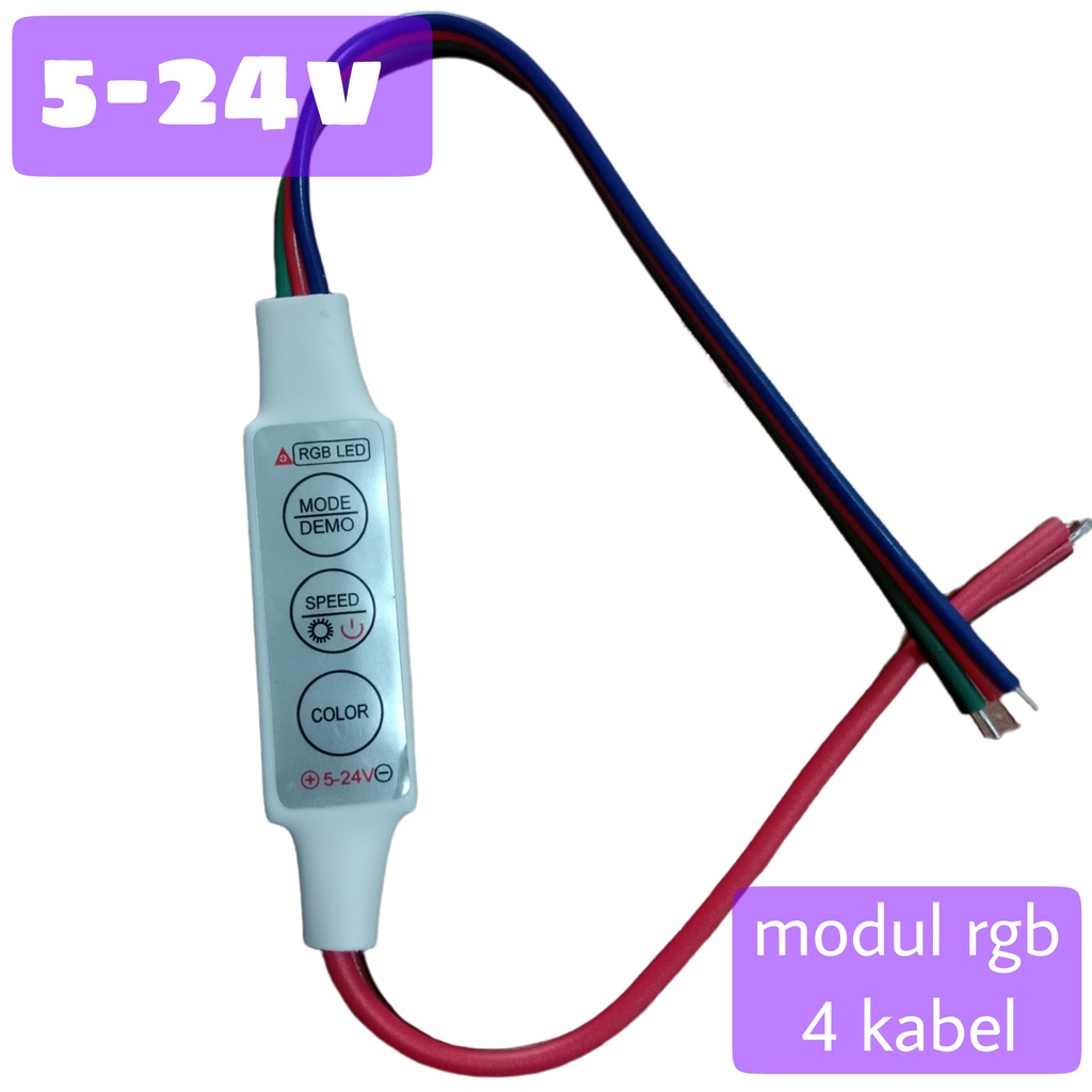 Jual MODUL RGB CONTROLLER 4 KABEL 12-24V KABEL LANGSUNG | Shopee Indonesia