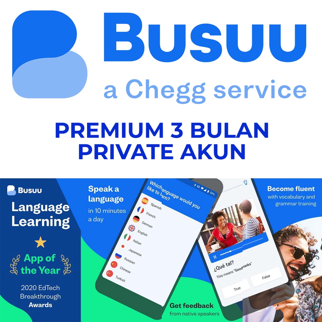 Jual Busuu Premium 3 Bulan Original (Private Akun - Bisa di PC dan HP ...