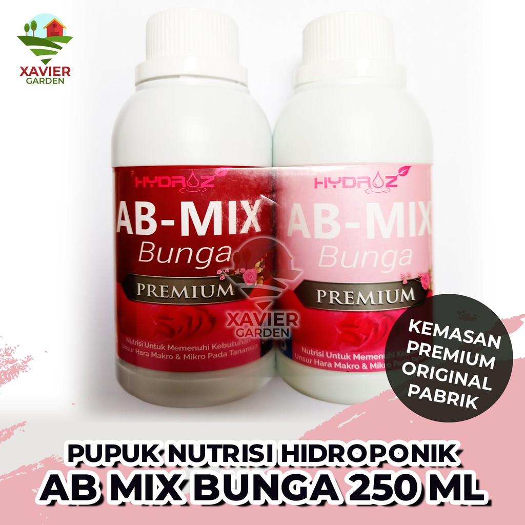 Jual PUPUK NUTRISI HIDROPONIK PREMIUM AB MIX BUNGA 250 ML (hydroz ...