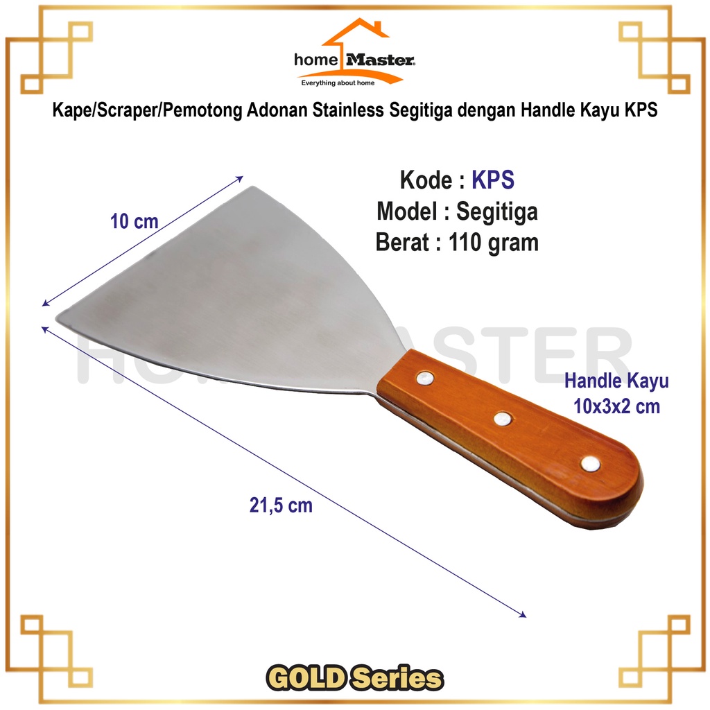 Jual HomeMaster Kape/Scraper/Pemotong Adonan Stainless Segitiga dengan ...