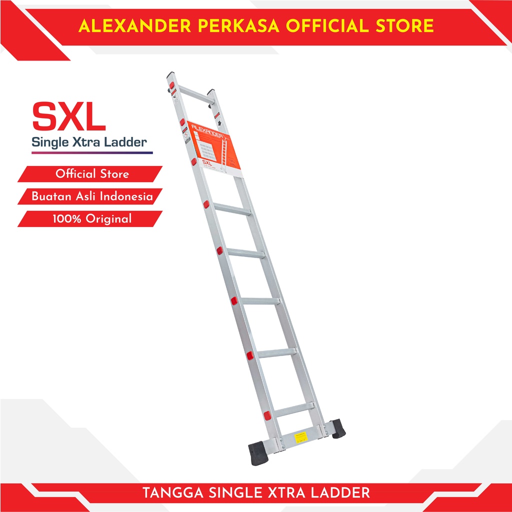 Jual SINGLE XTRA LADDER TANGGA LIPAT BANGUNAN ALUMINIUM 200 CM 250 CM ...
