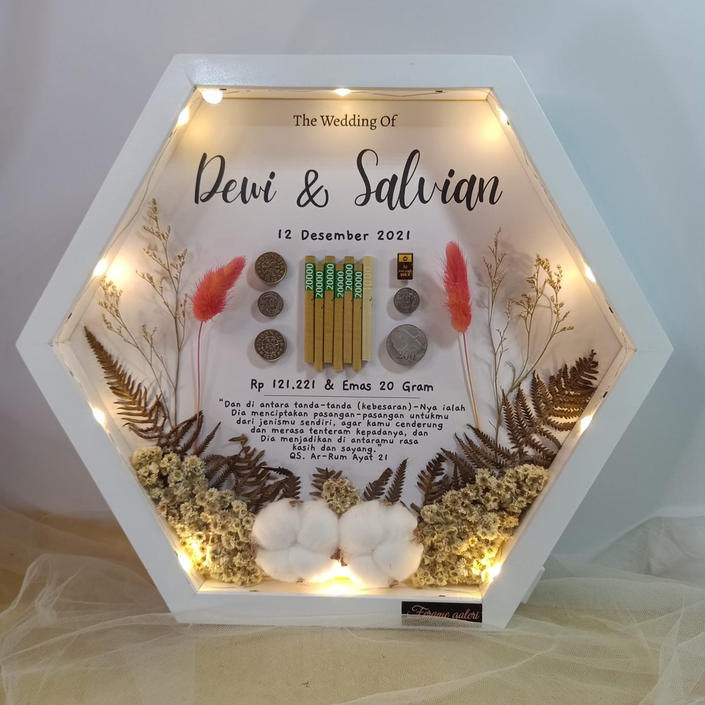 Jual dewi17 - Mahar Pernikahan Rustic bingkai hexagonal by ferame Galeri rustic | Shopee Indonesia
