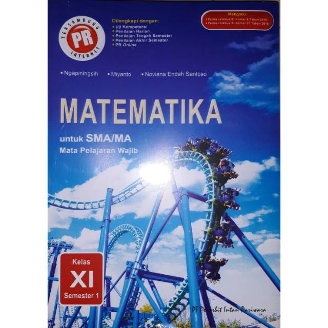 Jual Buku PR matematika wajib kelas XI semester 1 (K13). Intan pariwara. | Shopee Indonesia