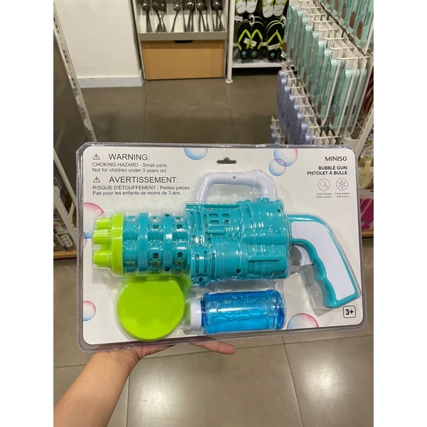 Jual BUBBLE GUN WITH SIX HOLES PISTOL AIR MINISO | Shopee Indonesia